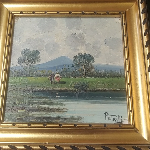 Art | Vintage Small Petrilli Oil Painting On Board | Poshmark